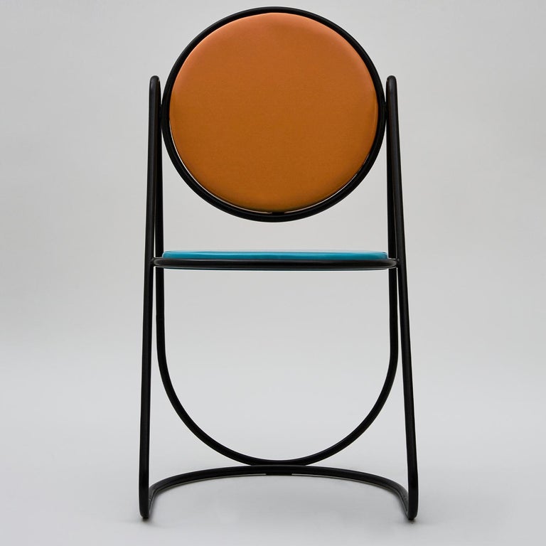 U-Disk Black/Light-Blue/Orange Chair For Sale at 1stDibs