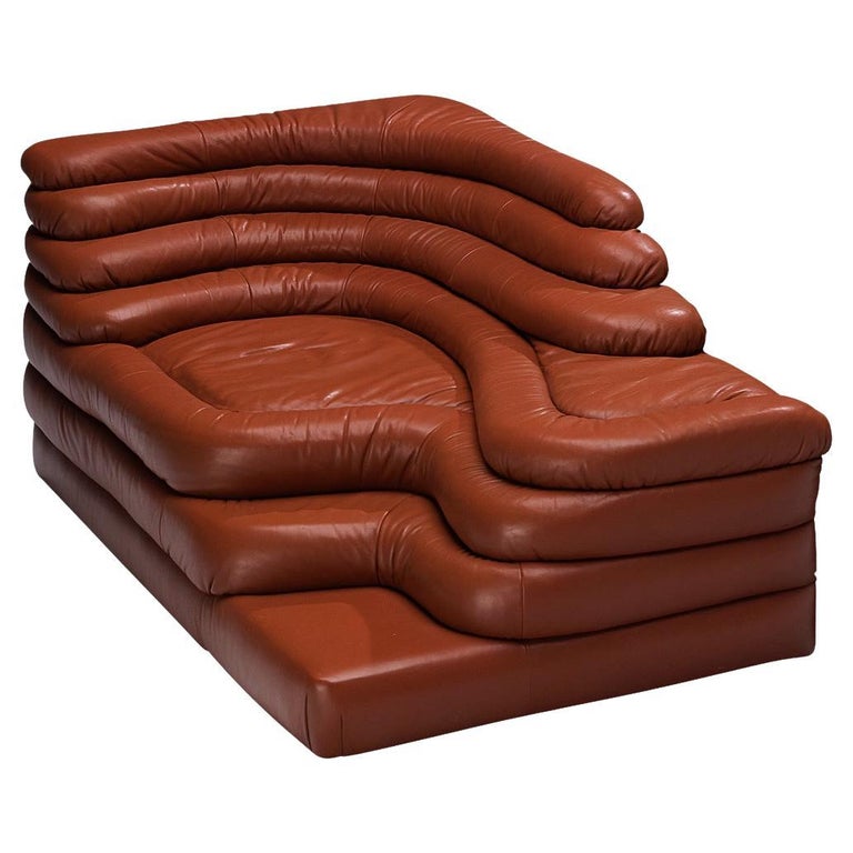 Ubald Klug for De Sede 'Terrazza' Landscape in Red Leather For Sale at ...