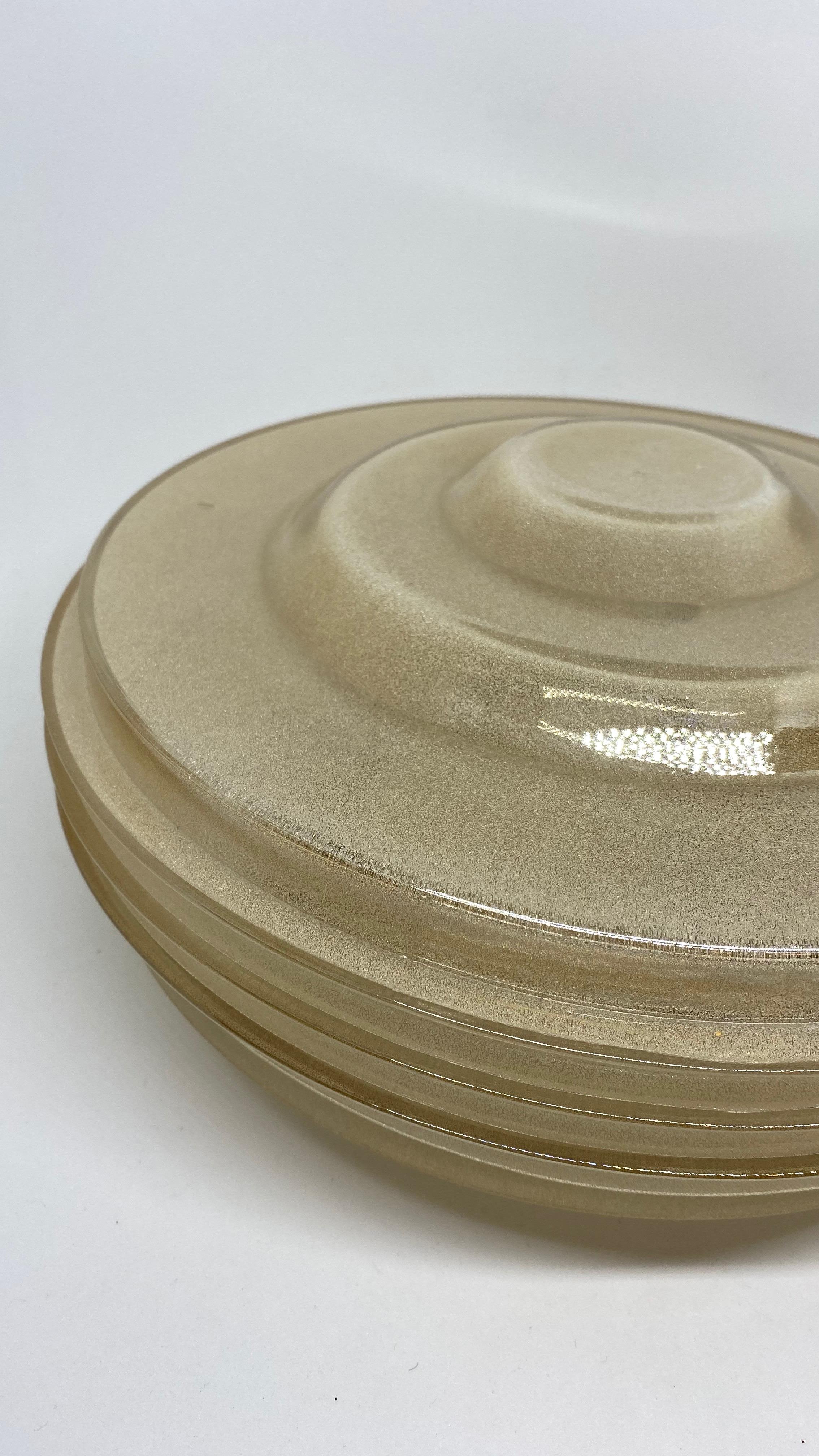 Ufo Amber Glass Pattern Flush Mount Ceiling Light by Glasshütte Limburg ...