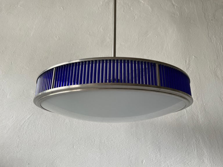 Ufo Design Glass and Blue Glass Ceiling Lamp by Gunther Lambert ...