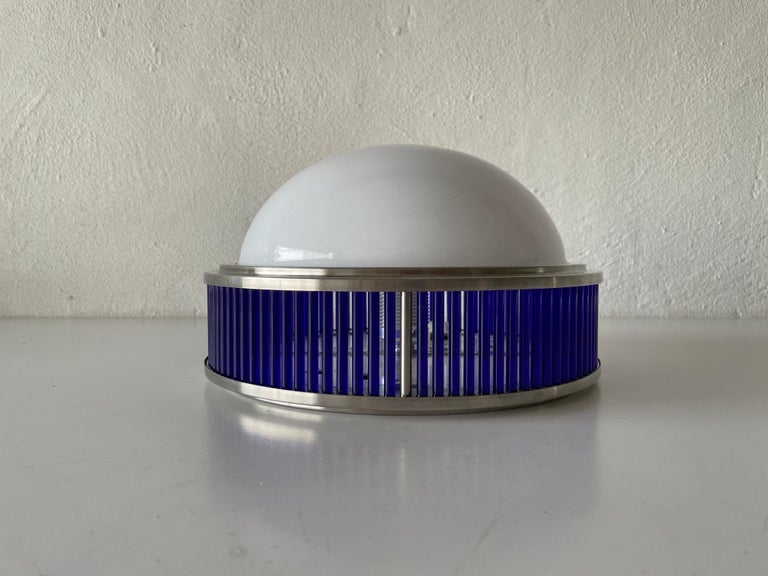 Ufo Design Glass and Blue Glas Flush Mount by Gunther Lambert, 1970s ...