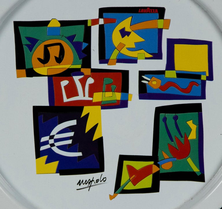 Ugo Nespolo Plate, Late 20th Century For Sale at 1stDibs