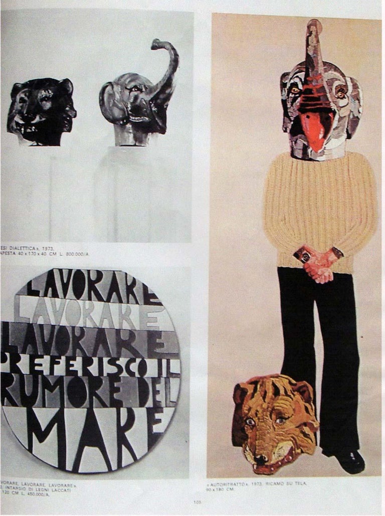 Ugo Nespolo, Two Italian Panels from the Series "Self-Portrait", 1970 ...