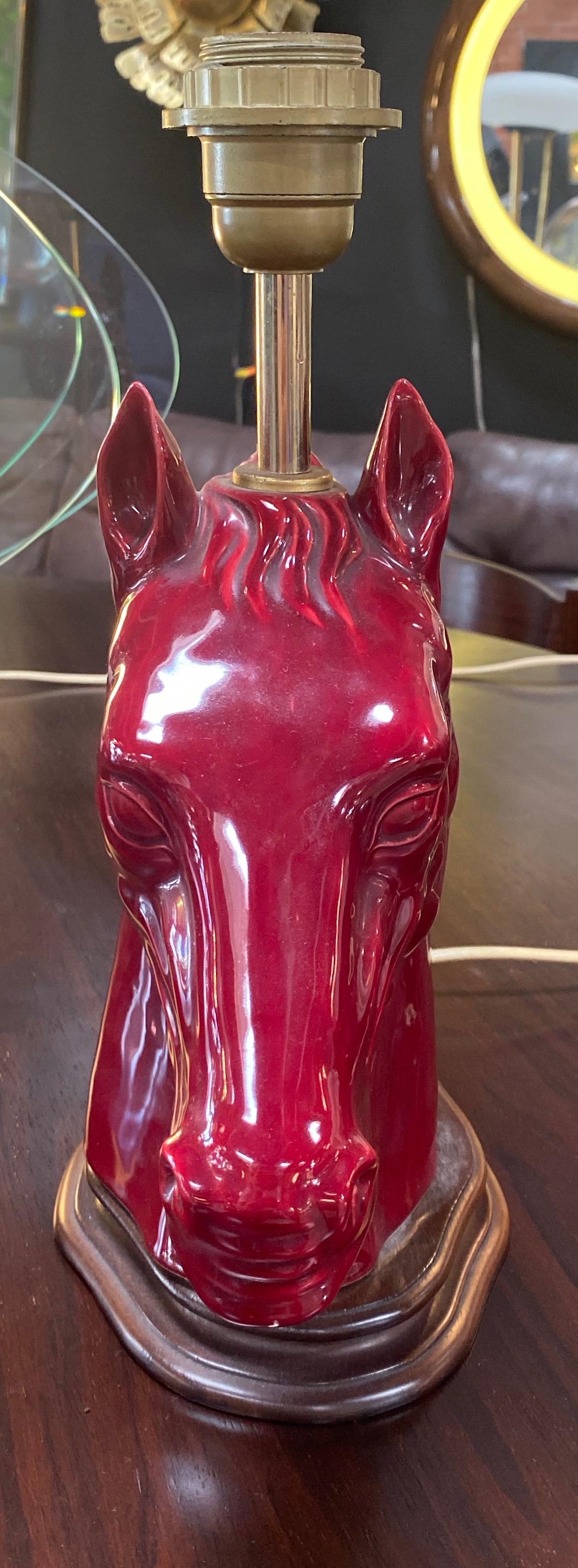 Ugo Zaccagnini Pair of Ceramic Horse Heads Table Lamps, Italy, 1950s at ...