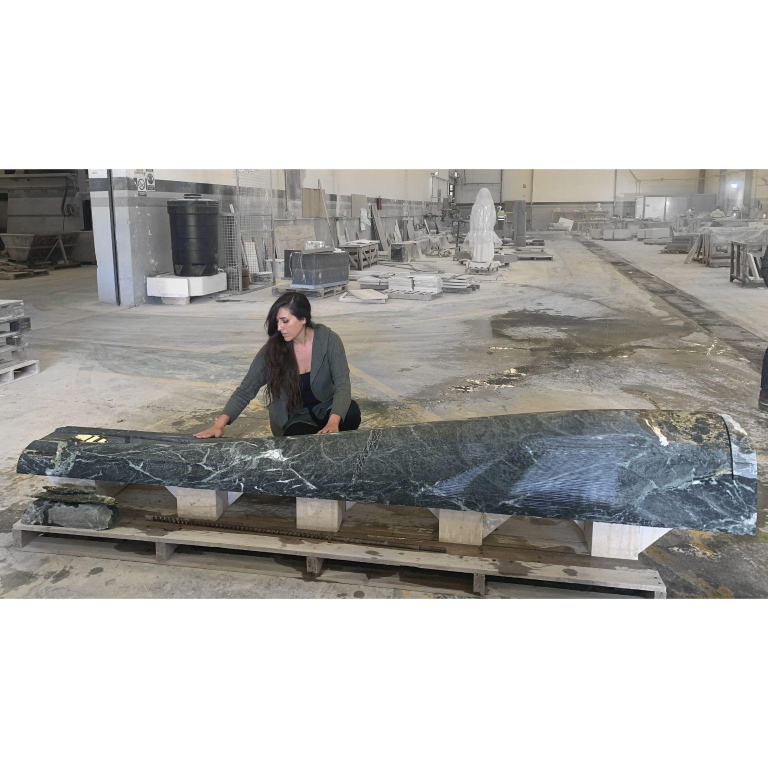 Ula Sculpture Green Bench by Veronica Mar For Sale at 1stDibs