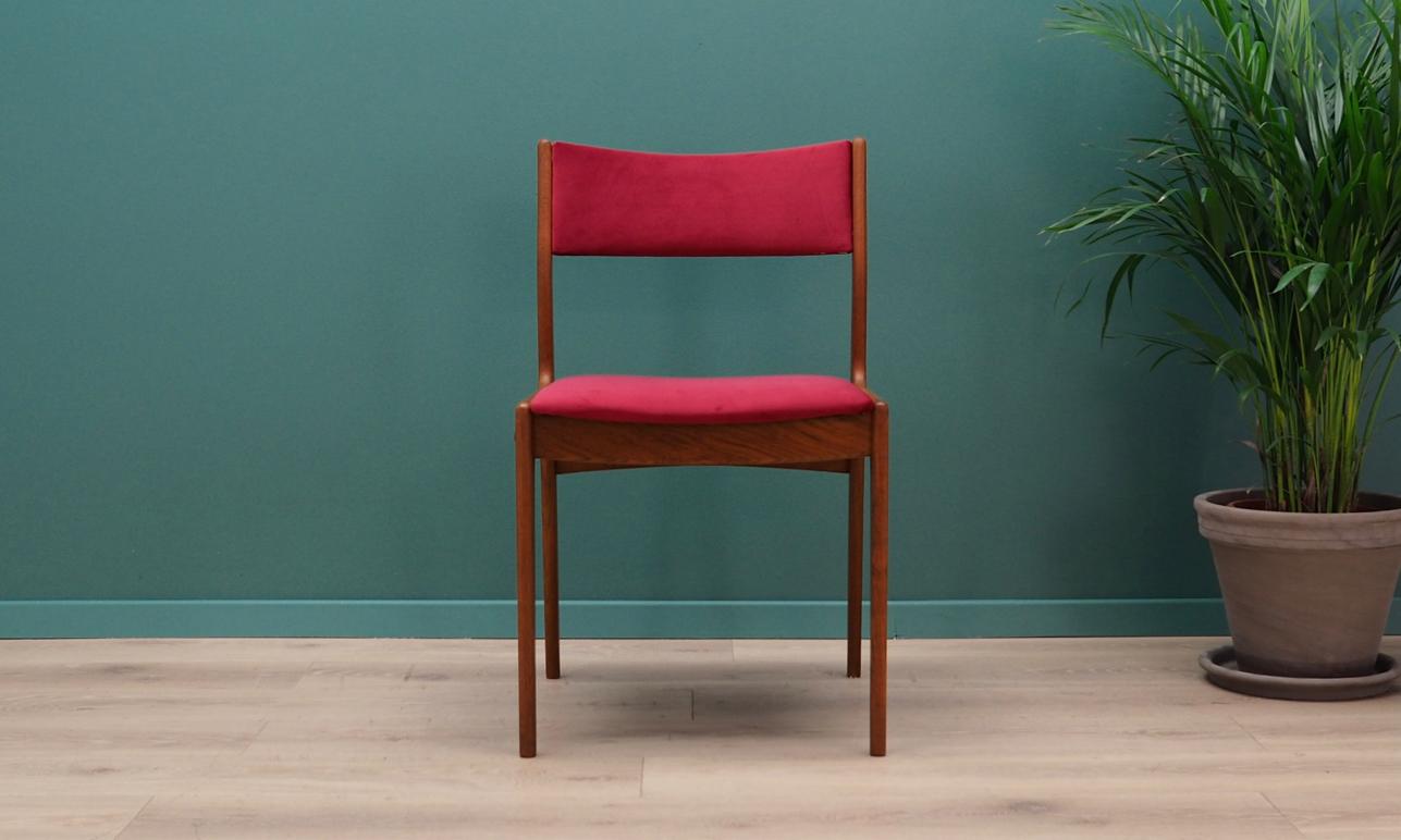 Uldum Pink Velour Chair Vintage 1970s Retro For Sale at 1stDibs