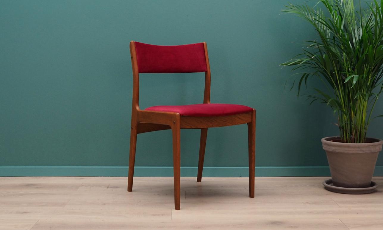 Uldum Pink Velour Chair Vintage 1970s Retro For Sale at 1stDibs