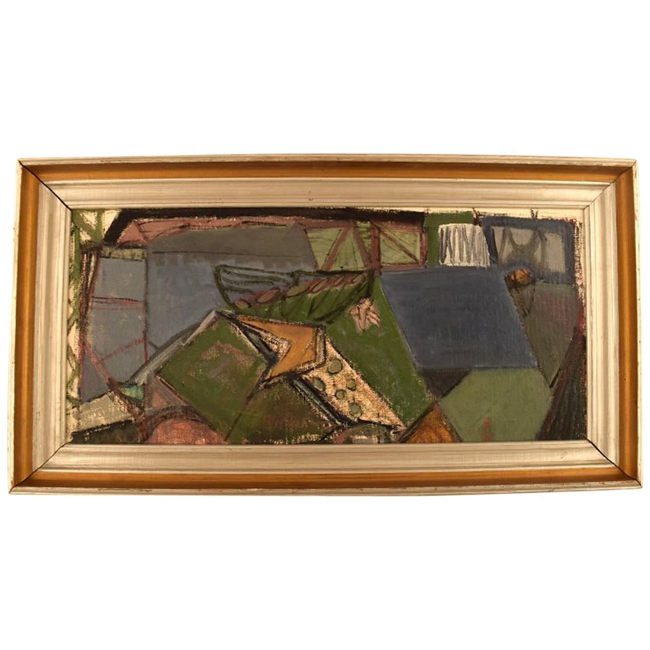 Ulf Wikström ‘1916-1981’, Swedish Artist, Oil on Board, Abstract ...