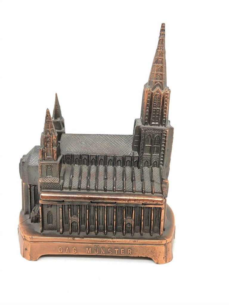Ulm Minster Church Jewelry Trinket Box Metal, Vintage German Souvenir ...