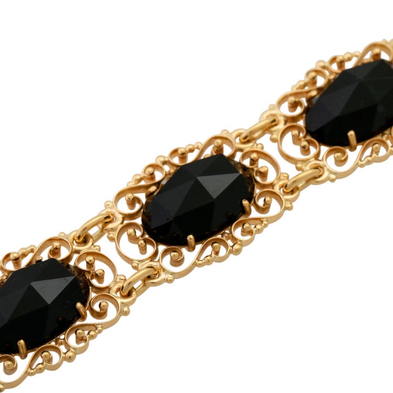 "Ulmer Schmuck" Bracelet with Onyx Roses For Sale at 1stDibs