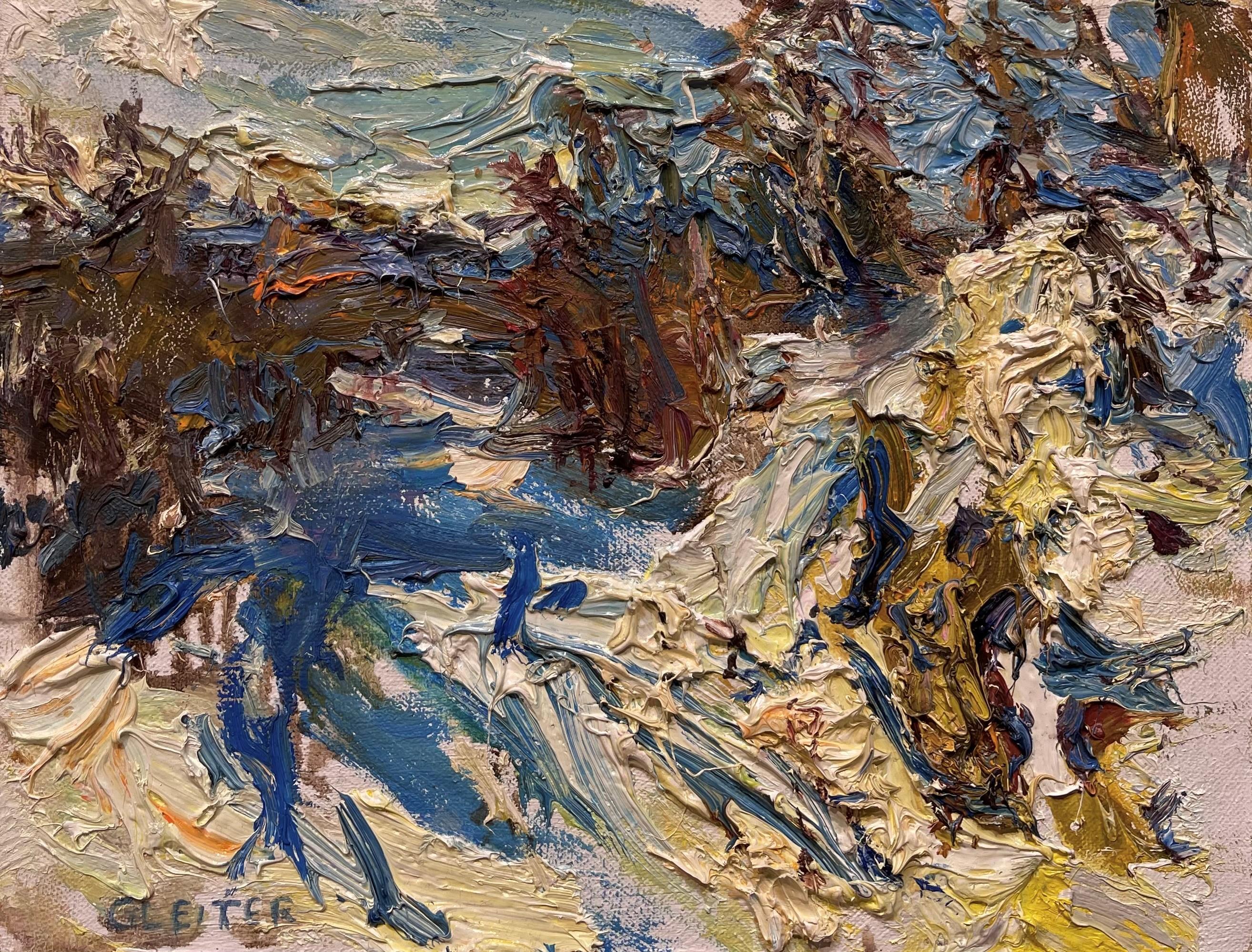 Ulrich Gleiter - "Tracks in the Snow" Oil Painting at 1stDibs