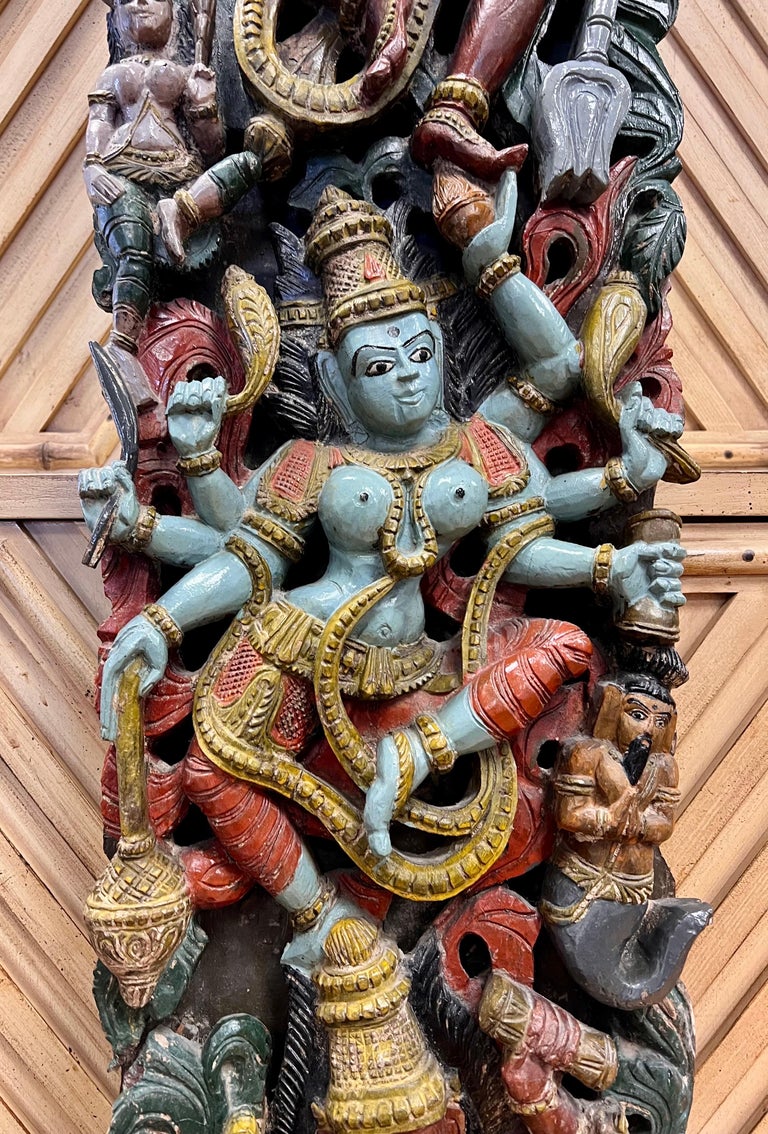 Ultra Rare Antique Asian Intricately Hand Carved Wooden Wall Sculpture ...