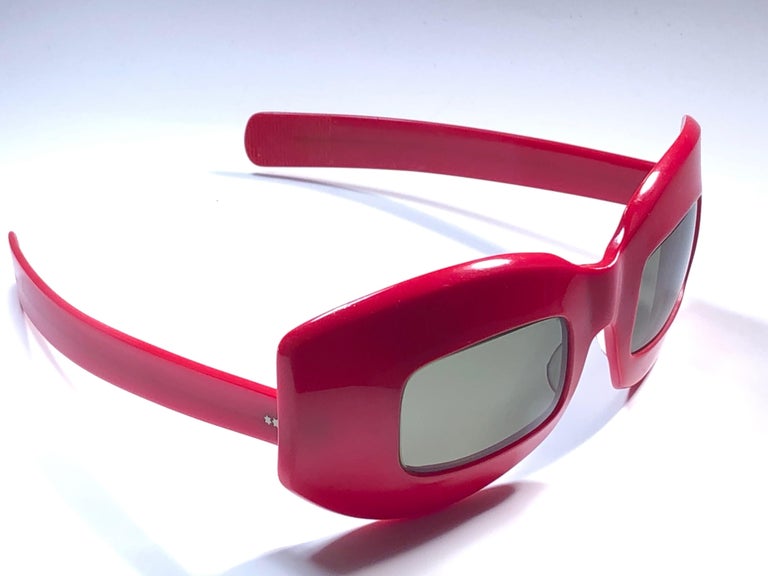 Ultra Rare Vintage Oliver Goldsmith Candy Red Oversized 1966 Sunglasses ...