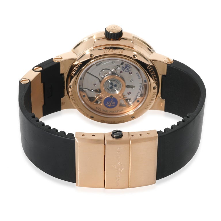 Ulysse Nardin Marine Chronometer 1186-126-3-61 Men's Watch in 18kt Rose Gold For Sale at 1stDibs