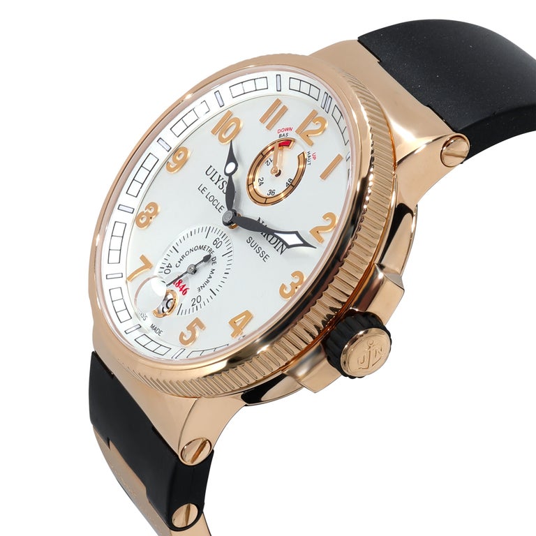 Ulysse Nardin Marine Chronometer 1186-126-3-61 Men's Watch in 18kt Rose Gold For Sale at 1stDibs