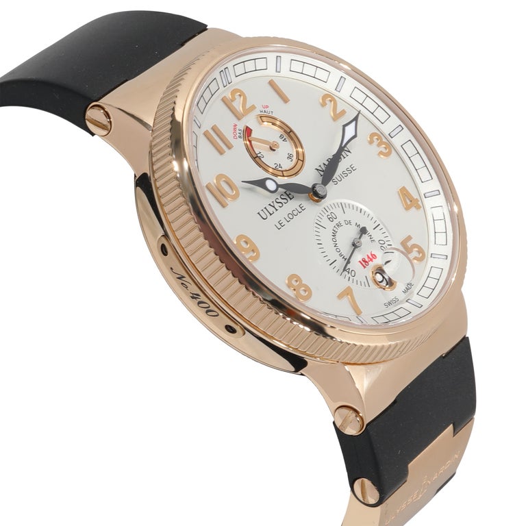 Ulysse Nardin Marine Chronometer 1186-126-3-61 Men's Watch in 18kt Rose Gold For Sale at 1stDibs
