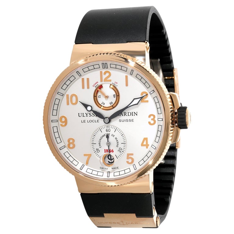 Ulysse Nardin Marine Chronometer 1186-126-3-61 Men's Watch in 18kt Rose Gold For Sale at 1stDibs