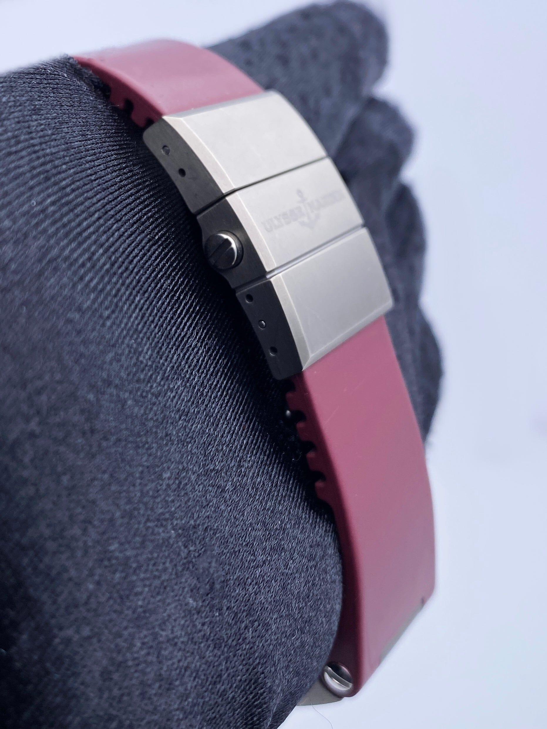 Ulysse Nardin Marine Diver 263-33 Burgundy Dial Mens Watch Box Paper ...