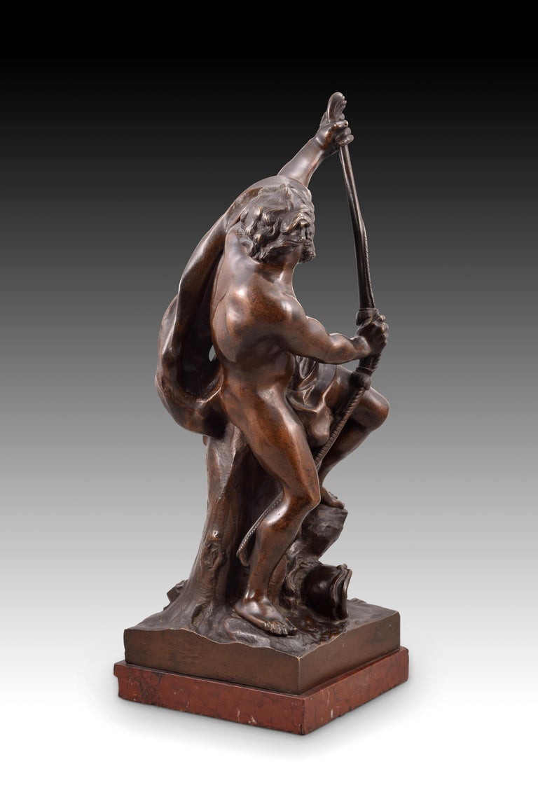 Ulysses Drawing His Bow, Bronze, Marble. France, 19th C.,After Jacques ...
