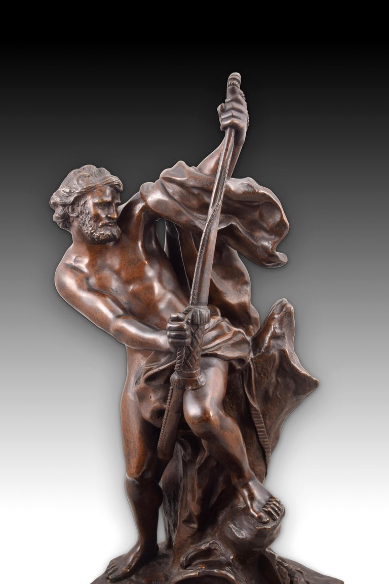 Ulysses Drawing His Bow, Bronze, Marble. France, 19th C.,After Jacques ...