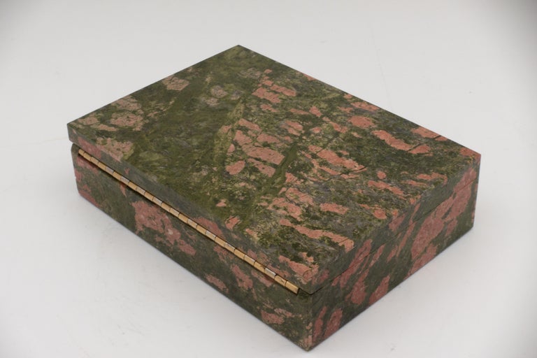 Unakite Jasper Box with Hinged Lid at 1stDibs