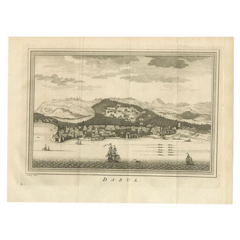 Uncolored Antique Print of Dabhol or Dabul in India, '1757' For Sale at ...