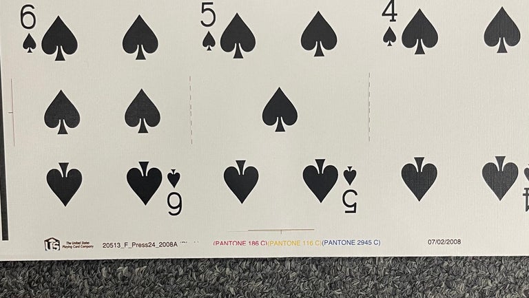 Uncut Sheet of "Split Spades" Playing Cards by Magician, David Blaine ...