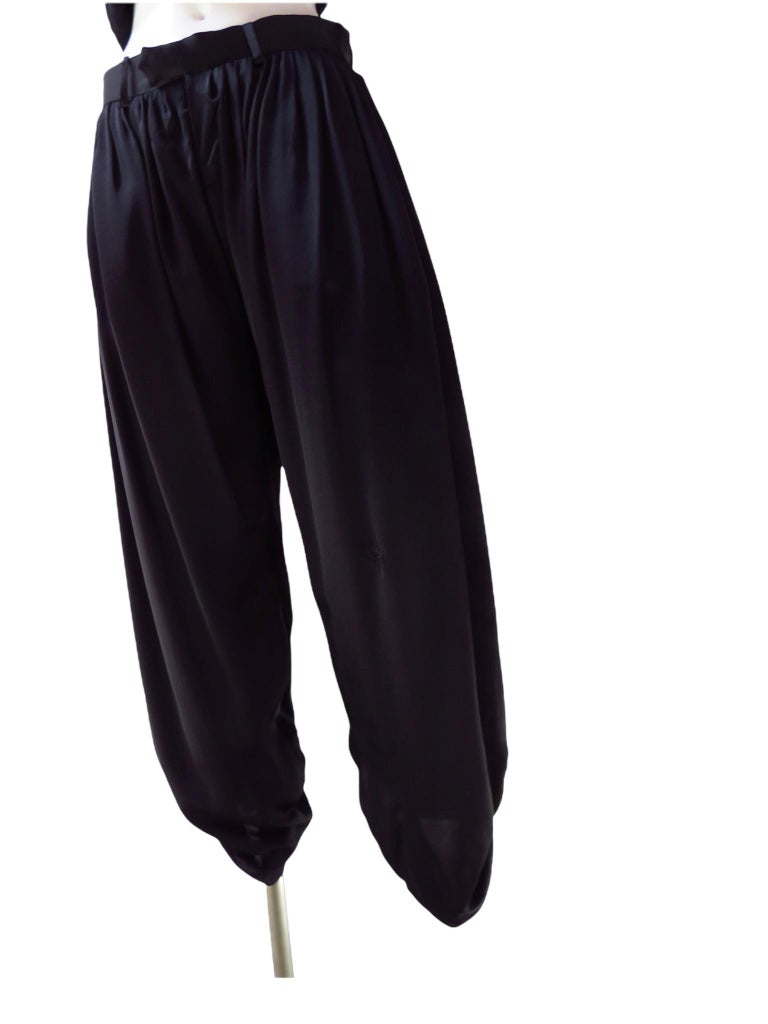 Undercover Black Pleated Silk Harem Pants at 1stDibs | black silk harem ...