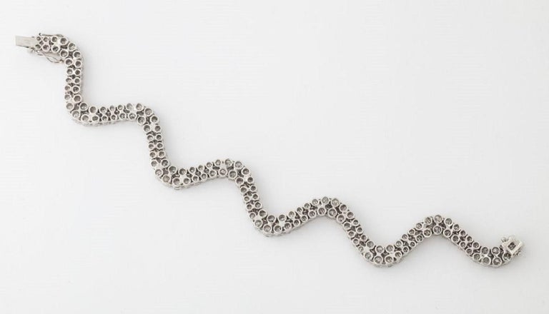 Undulating Diamond and White Gold Bracelet For Sale at 1stDibs