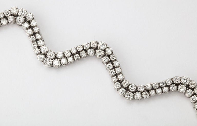 Undulating Diamond and White Gold Bracelet For Sale at 1stDibs