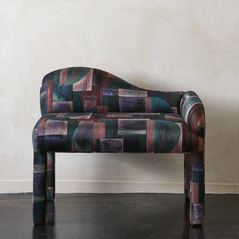 1980s Undulating Entryway Bench and Matching Mirror at 1stDibs