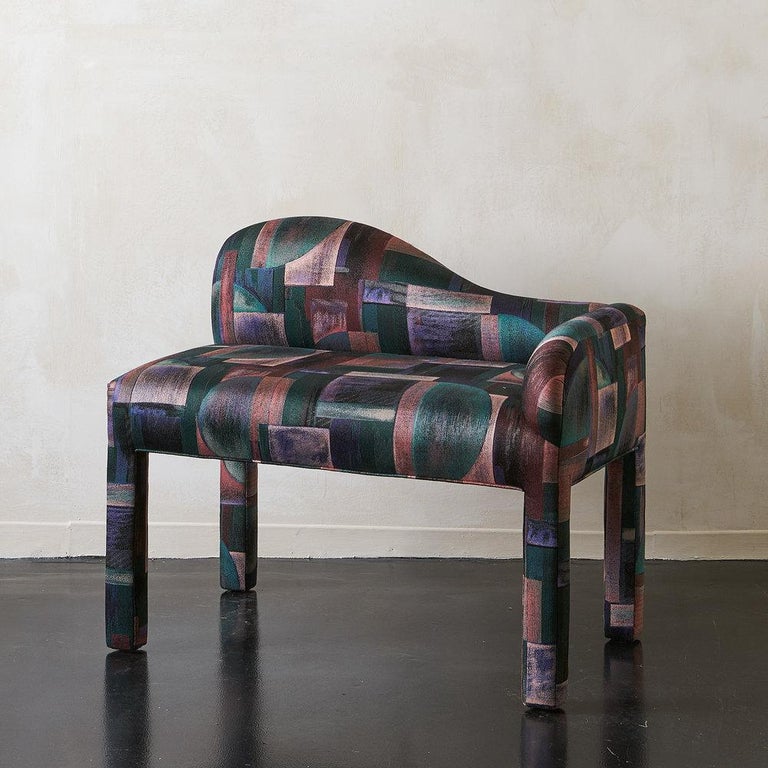 1980s Undulating Entryway Bench and Matching Mirror at 1stDibs