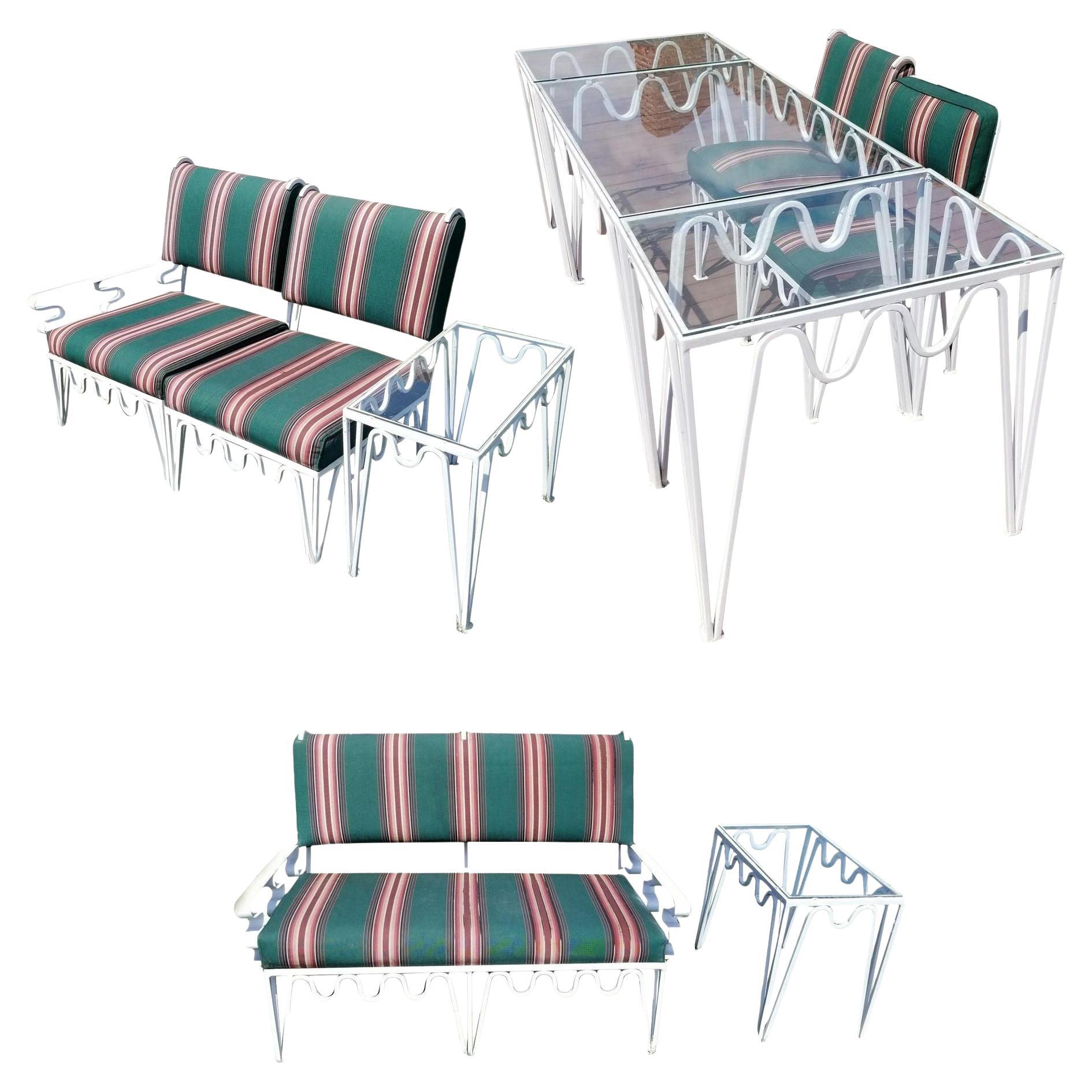 Verner Panton Style Wire "Cone" Chairs and Dining Table Patio Set at ...