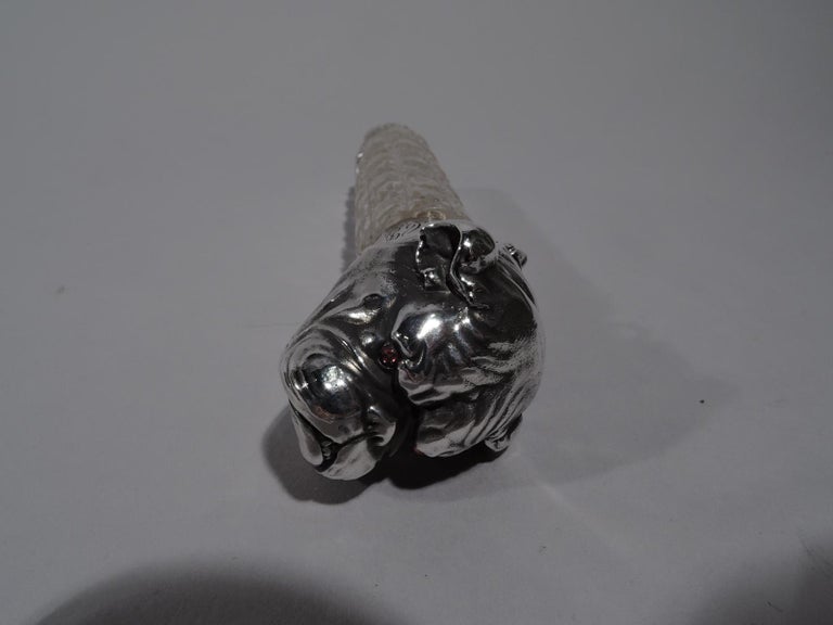 Unger Bros Sterling Silver Perfume Bottle with Growly, Jowly Bulldog at ...