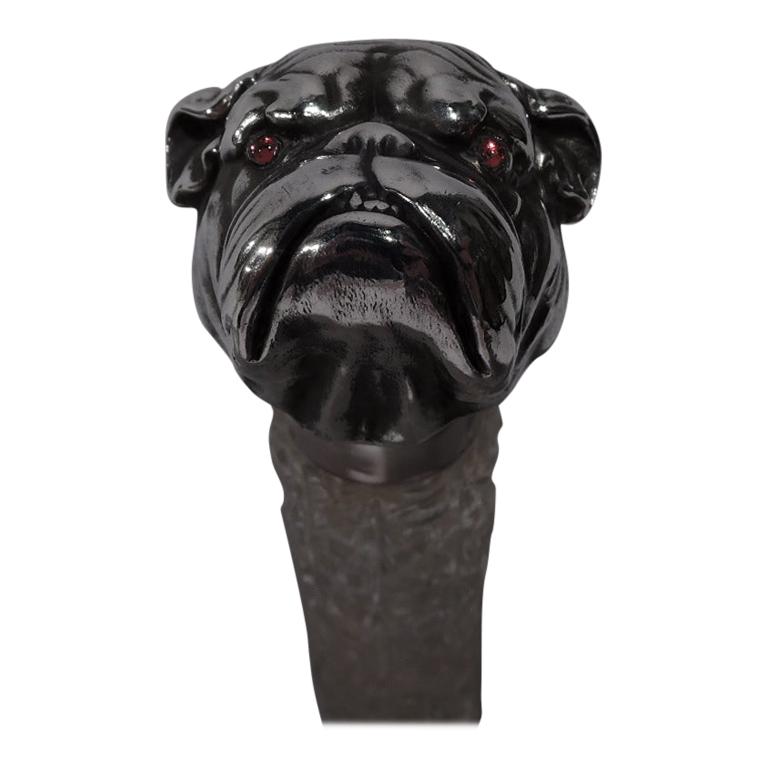 Unger Bros Sterling Silver Perfume Bottle with Growly, Jowly Bulldog at ...