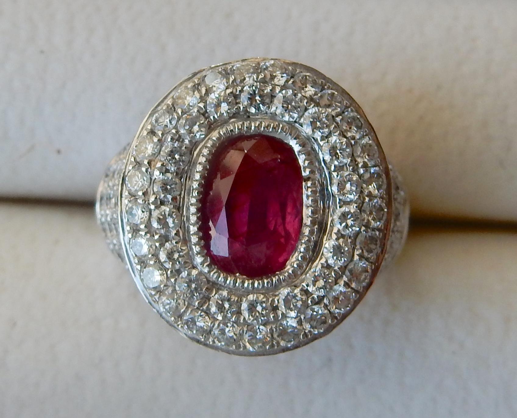 Unheated 2.07ct Burma Ruby and Diamond Ring GIA Certificate - Beautiful ...