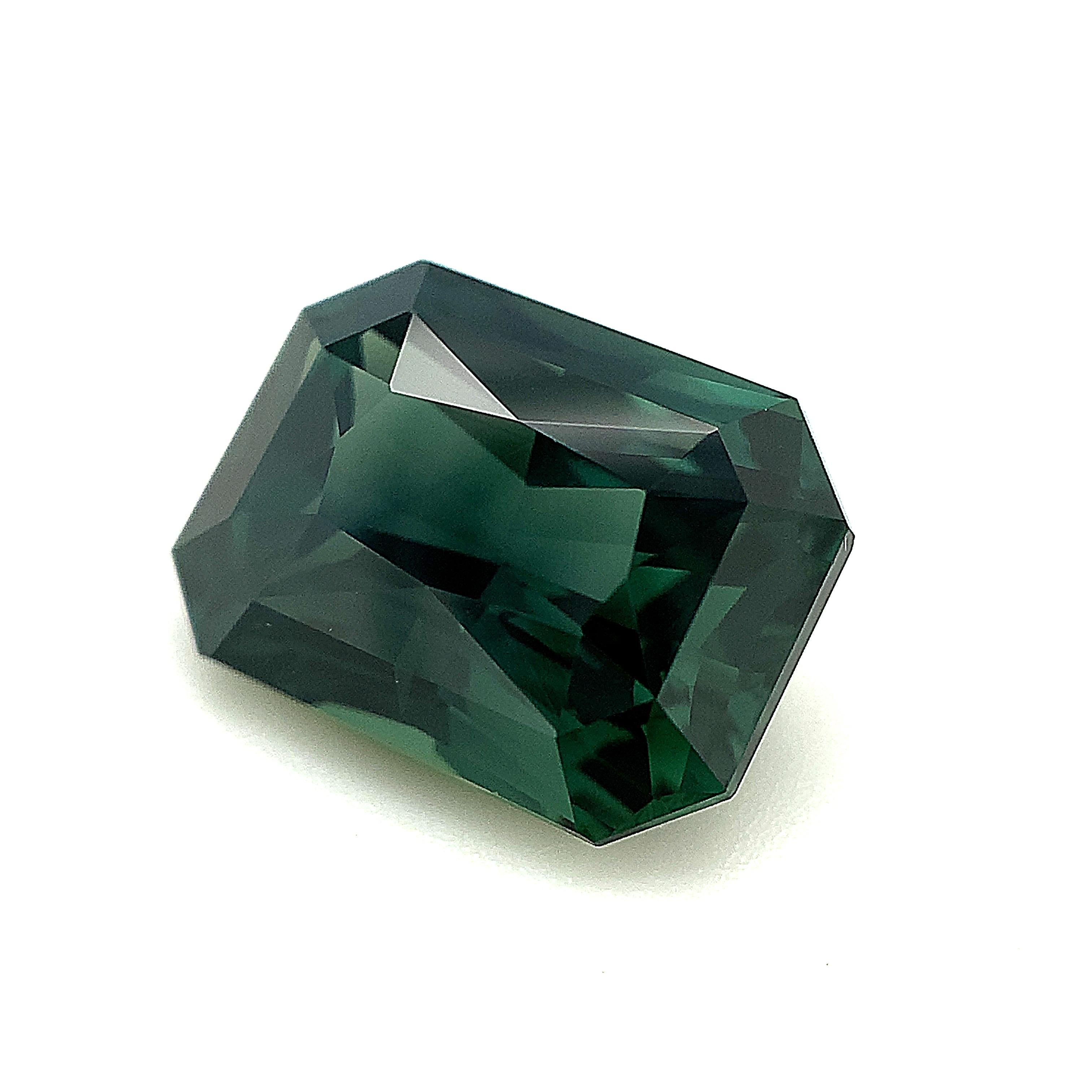 Unheated 8.63 Carat Blue Green Sapphire, Loose Gemstone, GIA Certified ...