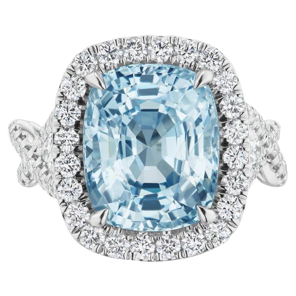 Unheated Icy Blue Burmese Sapphire And Diamond Ring By RayazTakat For ...