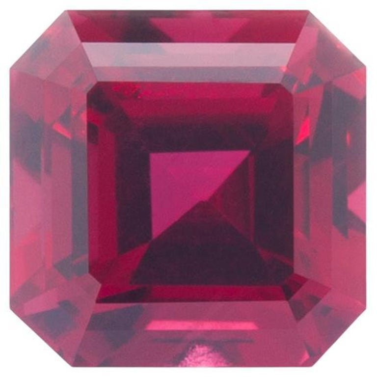 Unheated Mozambique Ruby 0.78 Ct G-ID Certified Octagon Cut For Sale at 1stDibs