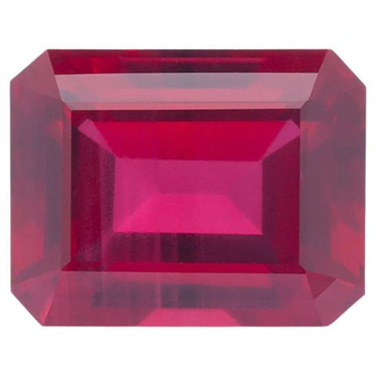 Unheated Mozambique Ruby 1.00 Ct G-ID Certified Octagon Cut For Sale at 1stDibs