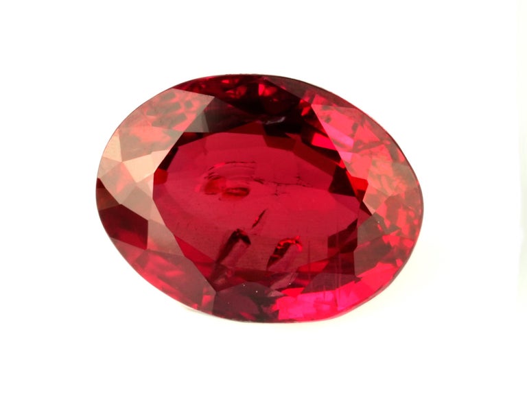Unheated Mozambique Ruby 1.02 Ct G-ID Certified Oval Cut For Sale at 1stDibs