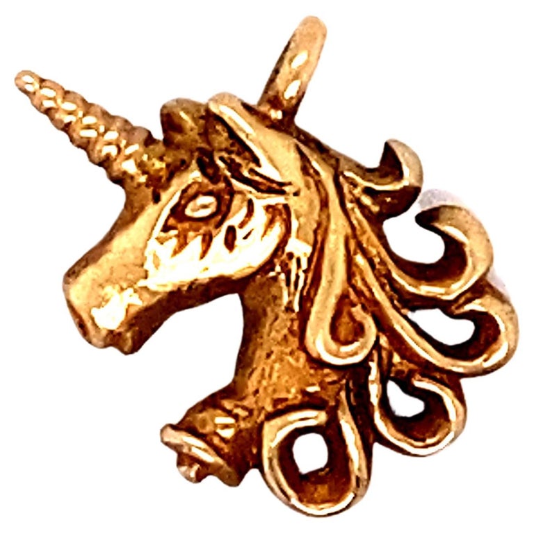 Unicorn Charm in 14 Karat Gold For Sale at 1stDibs