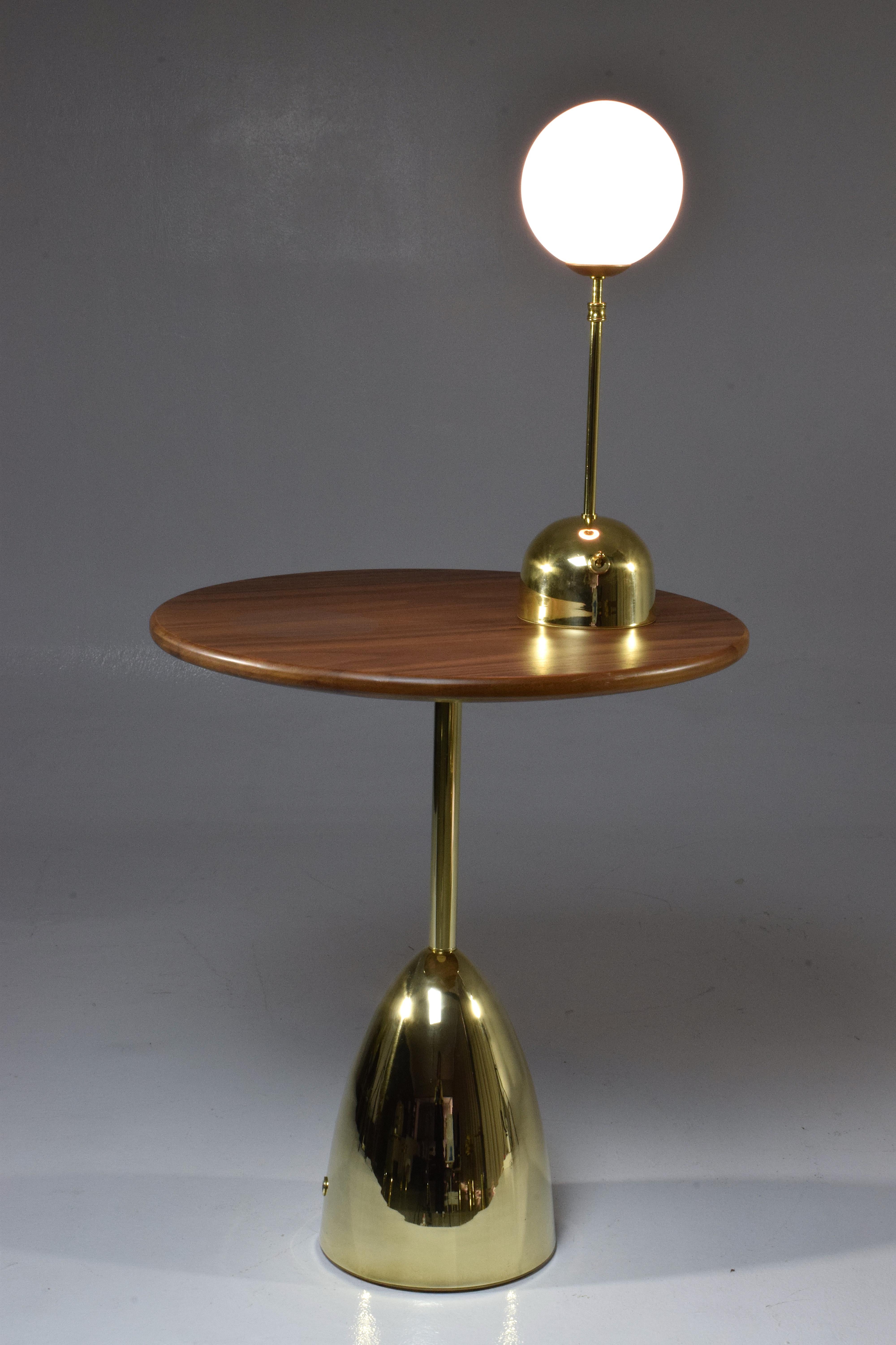 Unio Contemporary Brass Charging Side Table, Flow Collection For Sale ...