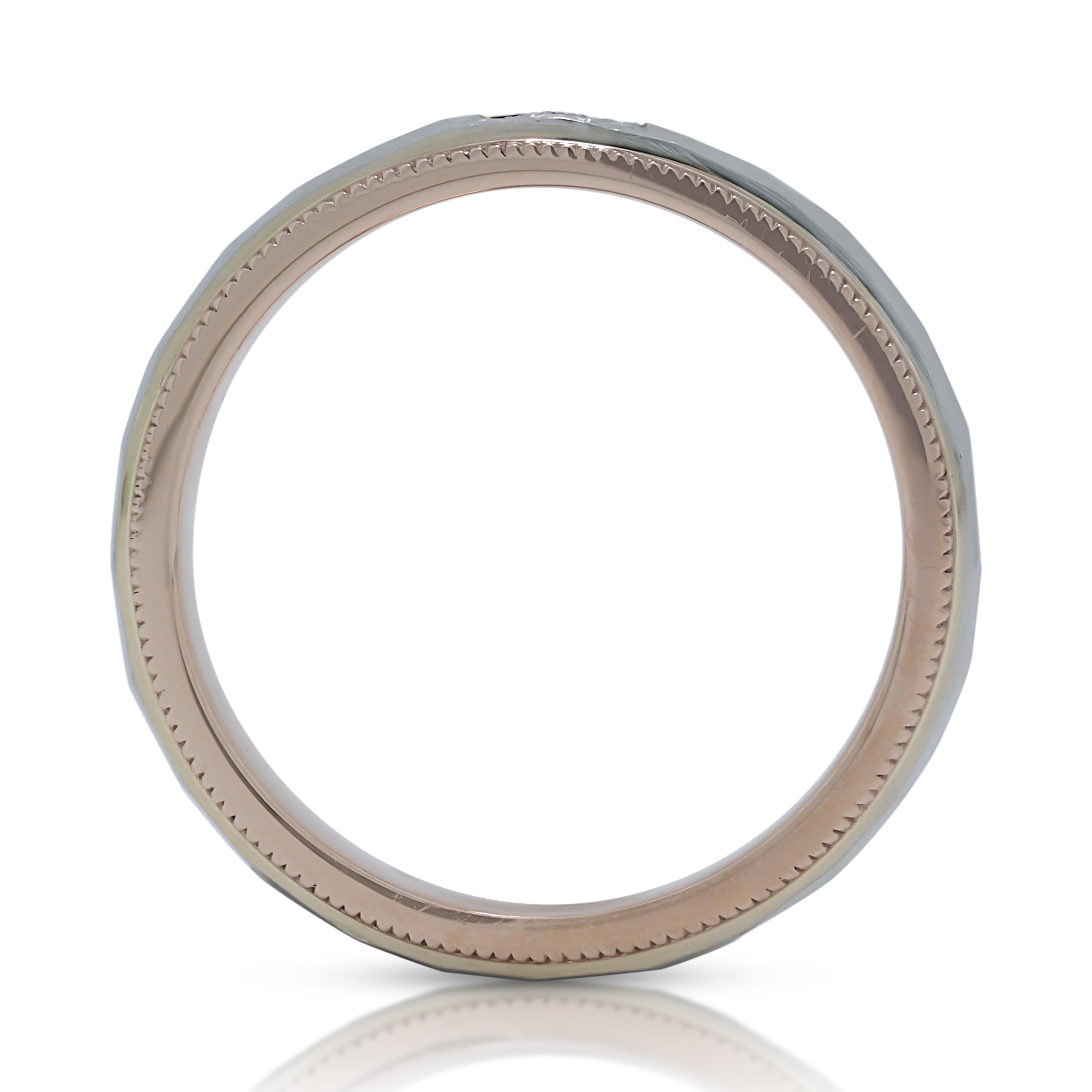 Unique 0.01ct Sapphire Band Ring with Side Diamond in Platinum and 18K White Gold For Sale at ...