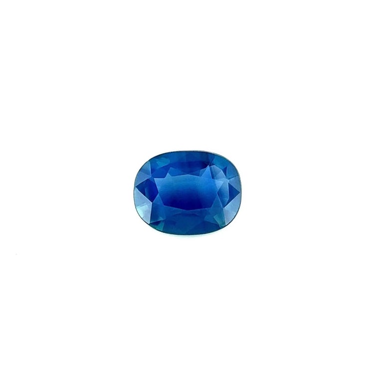 Unique 0.71ct Natural Green Blue Sapphire Cushion Rare Loose Gem 6.4x5mm VS For Sale at 1stDibs
