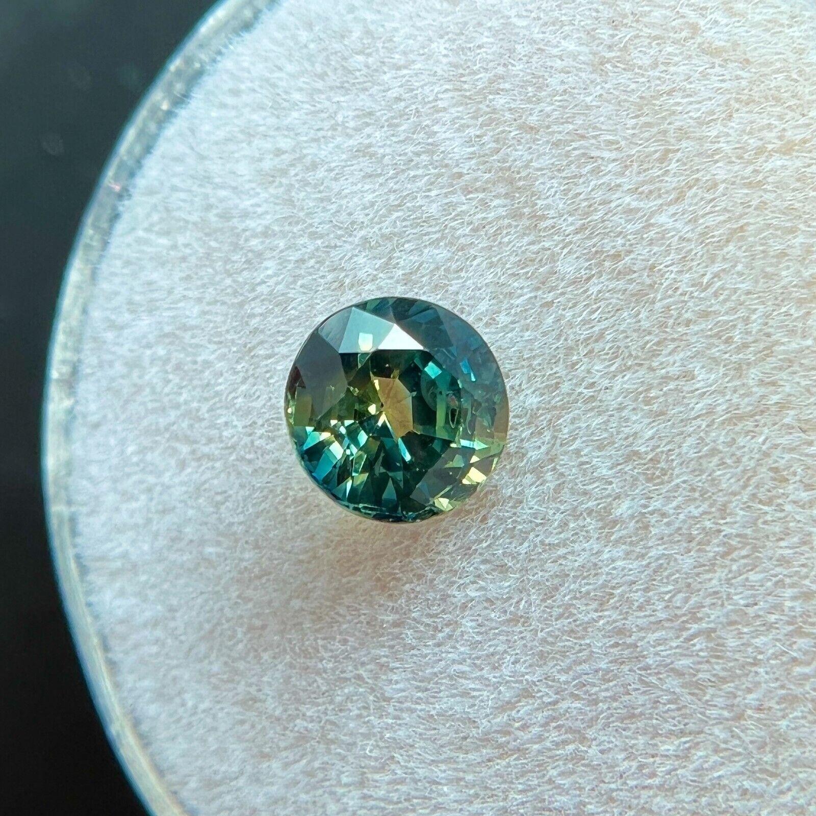 Unique 0.97ct Yellow Blue Green Parti Colour Sapphire Round Cut Gem VVS ...
