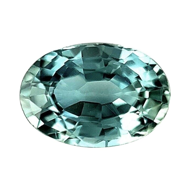 Unique 1.09 Carat Vivid Green Blue Sapphire Oval Cut Rare Loose Cut Gem VS For Sale at 1stDibs