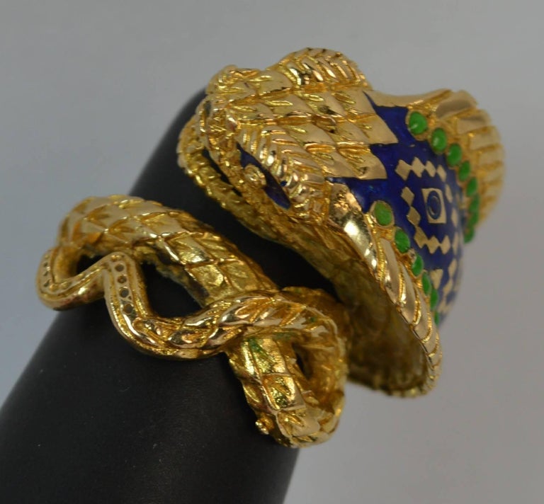 Unique 18 Carat Gold King Cobra Snake Ring at 1stDibs | cobra ring gold ...