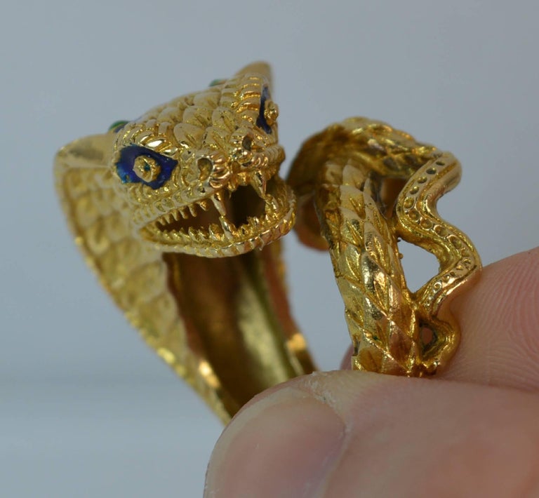 Unique 18 Carat Gold King Cobra Snake Ring at 1stDibs | cobra ring gold ...