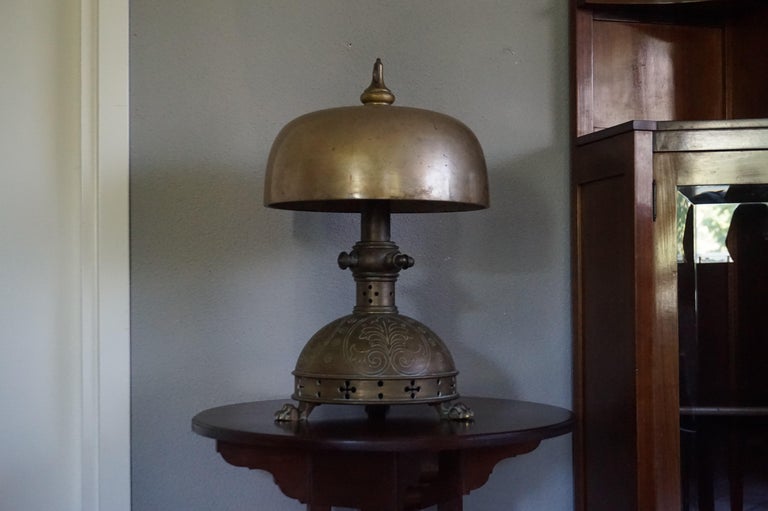 Unique 1800s Gothic Revival Bronze Church Altar Gong Also Usable as ...